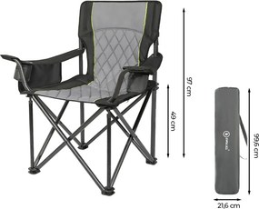 Skládací XXL kempingové křeslo, vysoké opěradlo