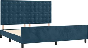 Rám postele s čelem tmavě modrý 180x200 cm samet 3126017