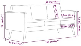 vidaXL Marketos Pohovka trojmístná textilní tmavě šedá