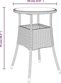 vidaXL 5dílný zahradní bistro set s poduškami polyratan [3187415] Barva: Černá a krémová