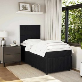 Box spring postel s matrací černá 90x200 cm samet 3294540