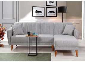 Atelier del sofa Rozkládací rohová pohovka AQUA světle šedá pravý roh 867UNQ1402