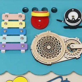 2Kids Toys Activity board Domeček tyrkysová / od 3 let