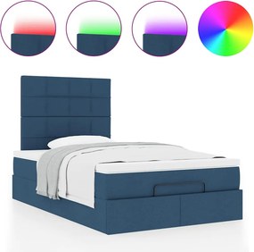 Osmanský rám postele s matrací modrá 120x190cm textil 3313995