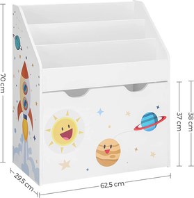 Úložný box na hračky, knihovna s vyjímatelným kolečkovým boxem