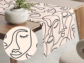 Biante Bavlněný běhoun na stůl Sandra SA-397 Abstraktní tváře na tělovém 20x160 cm