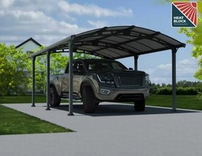 Palram - Canopia Arcadia 5000 antracit Hliníkový přístřešek na auto s obloukovou střechou z polykarbonátu, 5,0 x 3,5 m