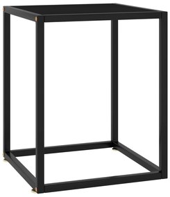 Konferenční stolek černý s černým sklem 40 x 40 x 50 cm