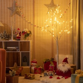 Costway 150 cm LED světelný strom bříza s teplými bílými LED světly