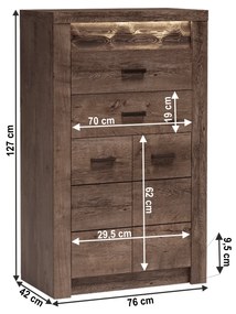 Komoda, jasan tmavý, INFINITY I-06