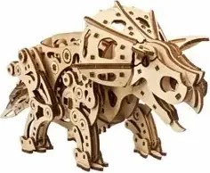 Ugears 3D dřevěné mechanické puzzle Triceratops / od 14 let / 400 dílk