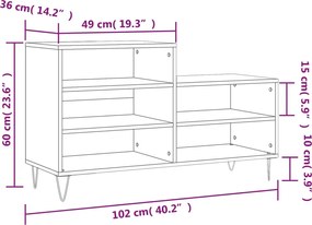 vidaXL Botník 102 x 36 x 60 cm kompozitní dřevo [831388] Barva: Bílá