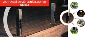 MCJ Zahradní nerezové svítidlo LED sloupek + 2 zásuvky, v. 40 cm, IP44