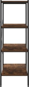 Policový regál se 4 policemi černý a přírodní 80 x 40 x 130 cm 336345