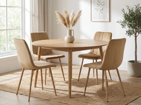 Béžová sametová židle LAVA CAMEL BEIGE