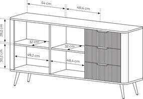 ALFASHOP LANTE černá komoda 163 2D3S