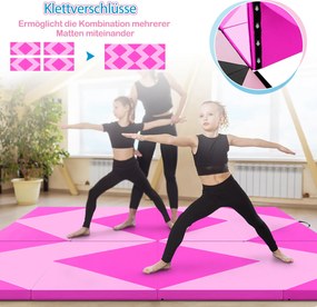 Costway 240 cm skládací gymnastická podložka 240 cm x 117 cm x 5 cm