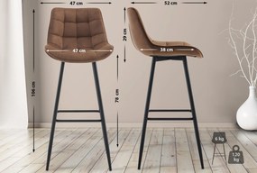 Barová židle Dartford samet – hnědá