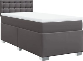 Box spring postel s matrací šedá 100x200 cm umělá kůže 3286110