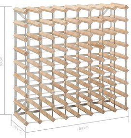 vidaXL Marketos Stojan na víno na 72 lahví masivní borové dřevo