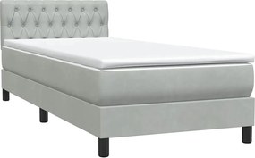 Box spring postel s matrací světle šedá 90x220 cm samet 3316527