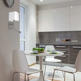 Nástěnné svítidlo Napoli, 1x bílé textilní stínítko + 1xLED 1w, ch