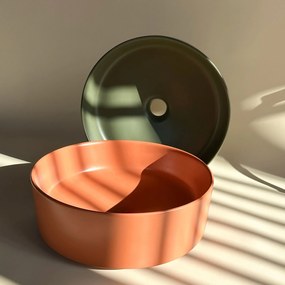 Rea Sami, umyvadlo na desku 370x370x135 mm, oranžová, REA-U4566