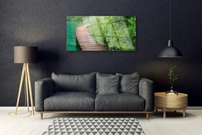 Obraz na skle Most Stromy Architektura 125x50 cm