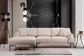Designová rohová sedačka Pallavi 255 cm krémová - levá