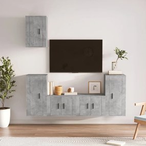 vidaXL 5dílný set TV skříněk kompozitní dřevo [3188579] Barva: Betonová šedá