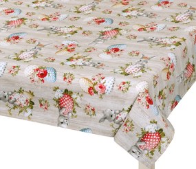 Bellatex Ubrus Velikonoce Zajíček béžová, zelená, červená rozměr 70x70 cm