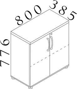 Nízká skříň Visio LUX 80 x 38,5 x 76 cm, dub