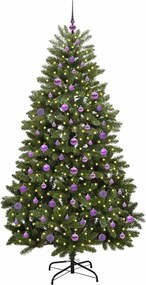 Umělý vánoční stromeček 210 cm 300 LED Teplá bílá PVC a ocel 3395700