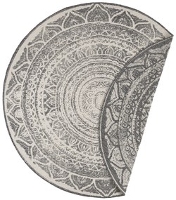 NORTHRUGS - Hanse Home koberce Kusový koberec Twin Supreme 104164 Siruma Grey/Cream kruh – na ven i na doma - 140x140 (průměr) kruh cm