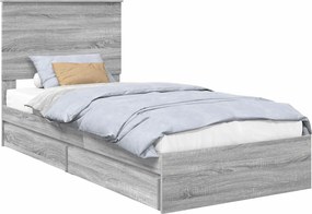 Postel s úložným prostorem se zásuvkou Šedá Sonoma 75 x 190 cm 3409606