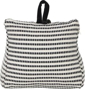 Krémovo-černá bavlněná dveřní zarážka Stripe - 10*21*17cm