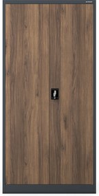 Víceúčelová kovová skříň antracitová / ořech, 900x1850x450 mm: DAWID Eco Design