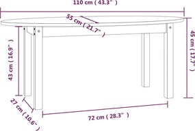 vidaXL Konferenční stolek 110 x 55 x 45 cm masivní borové dřevo [822343] Barva: Bílá