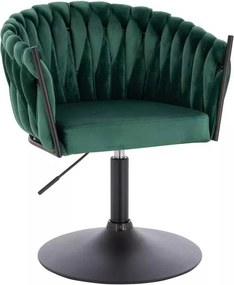LuxuryForm DESIGN Otočná židle NORDEN VELUR na černém talíři - zelená