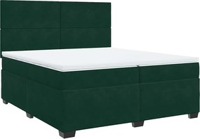 Box spring postel s matrací tmavě zelená 200x200 cm samet 3293299