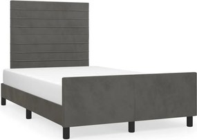 Rám postele bez matrací tmavě šedá 120x190 cm samet 3270585