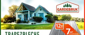 Trapézový plech sada 12 ks antracitová 129x46cm 7m² pozinkované odolné vůči počasí stabilní