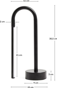 Černá kovová LED stolní lampa (výška 30 cm) Bow – Kave Home
