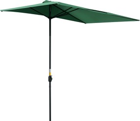 Outsunny Obdélníkový Umbrella 230x130x245 cm Závěsný Parasol Poloviční Slunečník s Kličkou UV 30+ Ochrana Vodotěsný Slunečník pro Balkon Terasu Zahrad