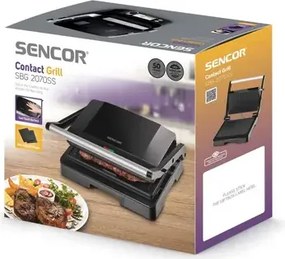 SENCOR SBG 2070SS černá / Kontaktní gril / 1000 W / Regulace teploty