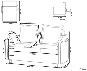 Dvoumístná světle šedá rozkládací pohovka HOVIN Beliani