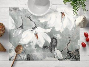 Biante Sametové prostírání na stůl Tamara TMR-016 Designové květiny na šedozeleném 30x40 cm