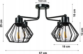 Závěsná stropní lampa DRON 4xe27 - kovová lemová