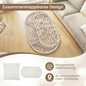 Costway 2-sedačkové závěsné křeslo Boho závěsná houpačka pro 2 osoby s polštáři