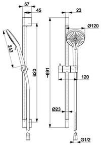 KFA Armatura 841-345-81 - Sprchová sada OTAVA mosaz/matná černá